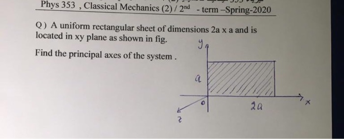 Solved Phys 353 , Classical Mechanics (2)/2nd | Chegg.com