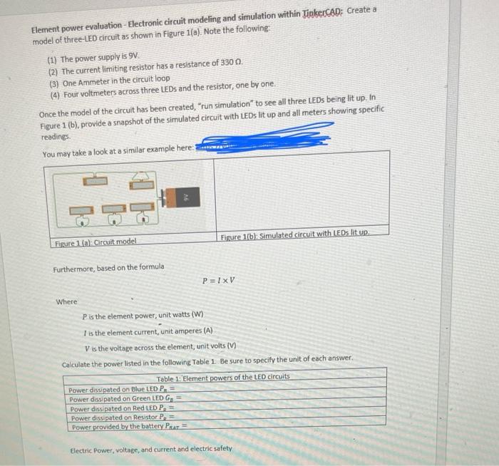 Solved Element power evaluation - Electronic circuit | Chegg.com