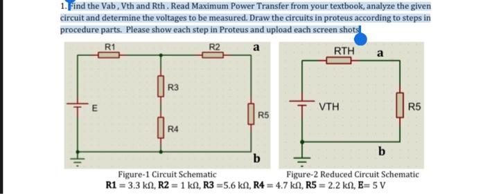 Solved 1. Find the Vab, Vth and Rth. Read Maximum Power | Chegg.com