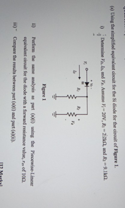 Solved (a) Using the simplified equivalent circuit for the | Chegg.com