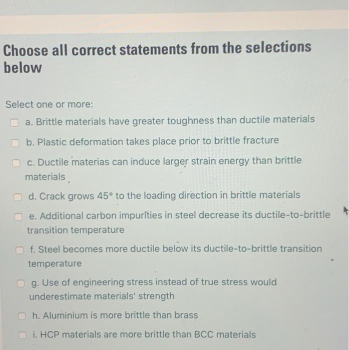 Solved Choose all correct statements from the selections | Chegg.com