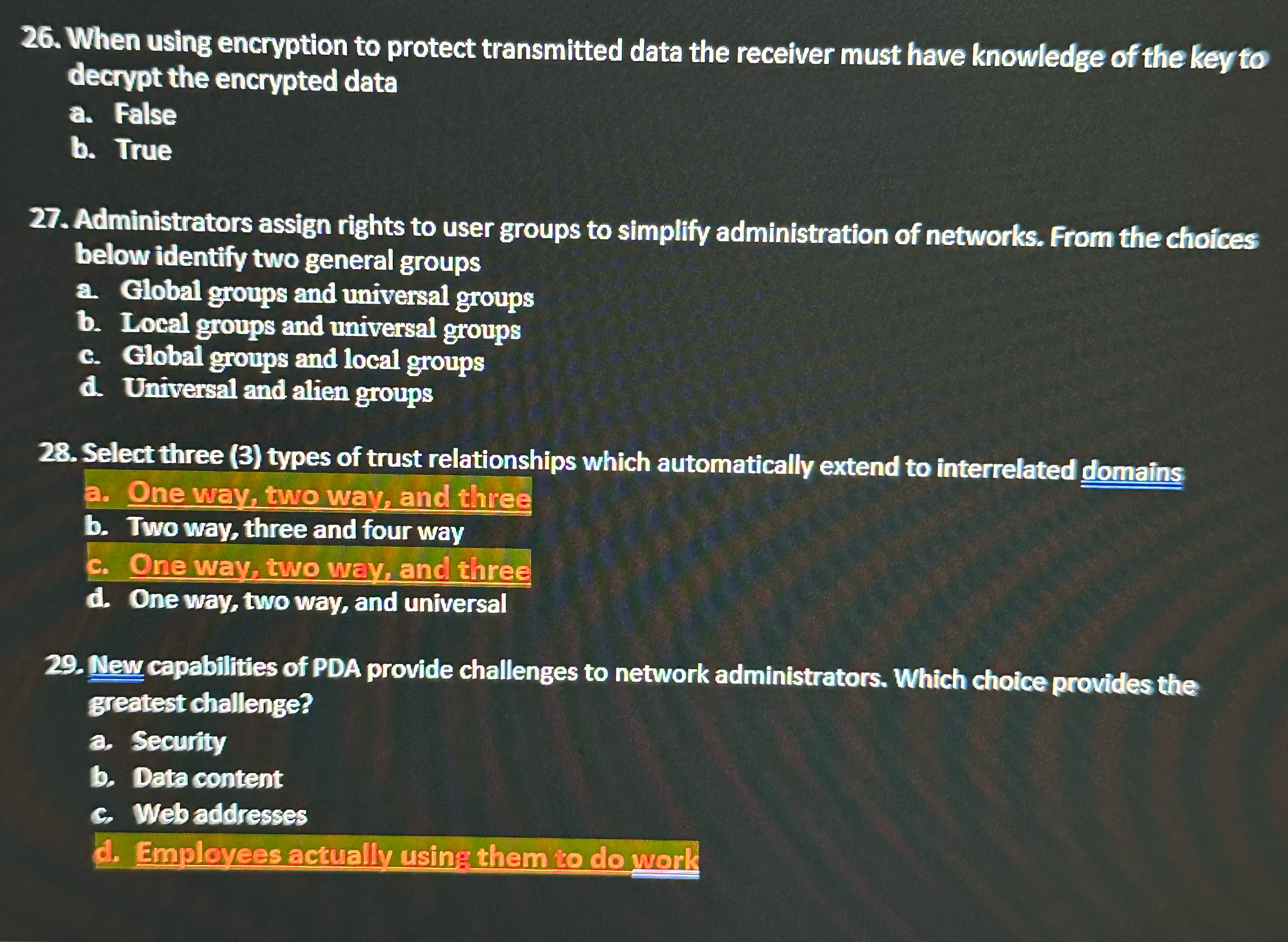 Solved When using encryption to protect transmitted data the | Chegg.com