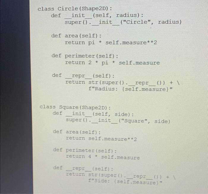 Solved Add a Triangle class similar to the existing Square | Chegg.com
