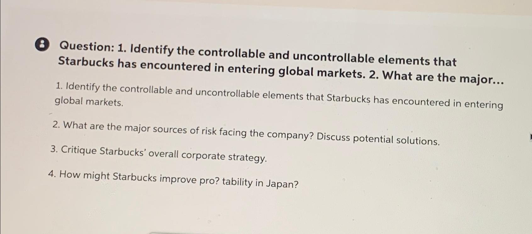 Solved (8) ﻿Question: 1. ﻿Identify the controllable and | Chegg.com