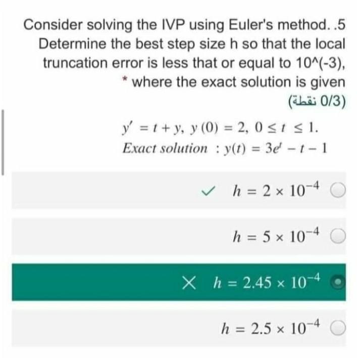 Solved Consider solving the IVP using Euler's method..5 | Chegg.com