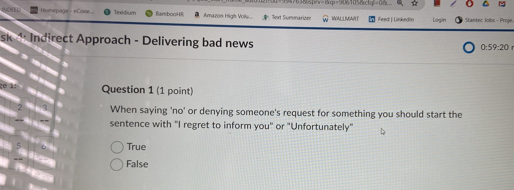 Solved Question 1 (1 ﻿point)When saying 'no' ﻿or denying | Chegg.com