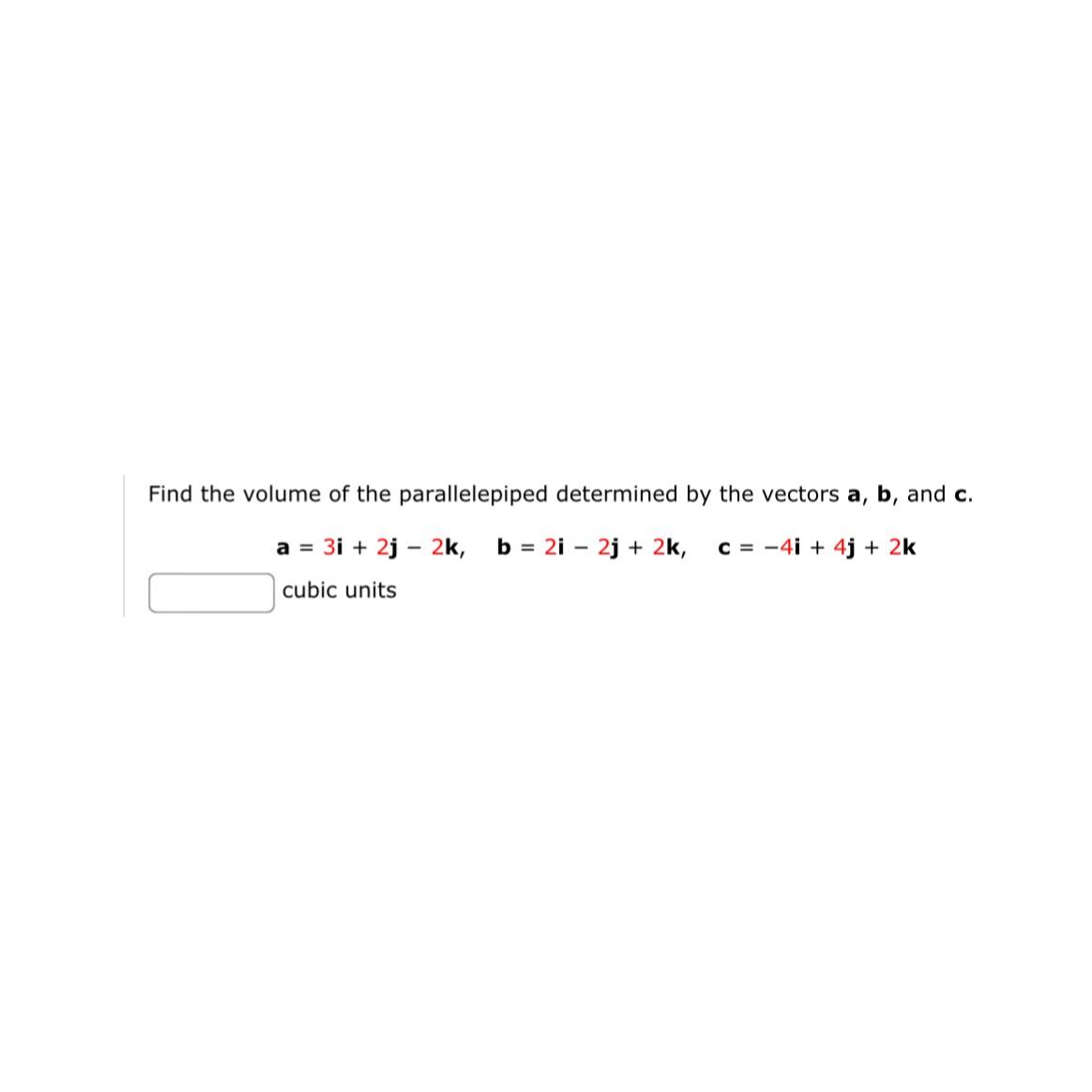 Solved Find the volume of the parallelepiped determined by | Chegg.com