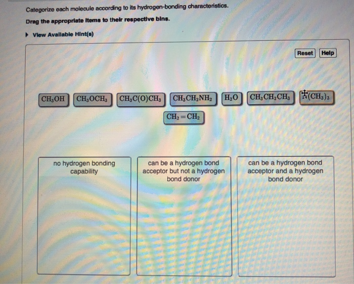 Solved Categorize each molecule according to its | Chegg.com