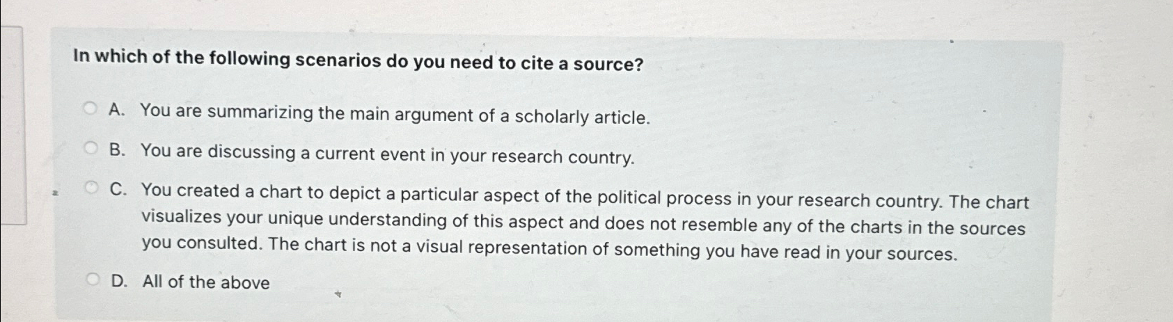 Solved In which of the following scenarios do you need to | Chegg.com