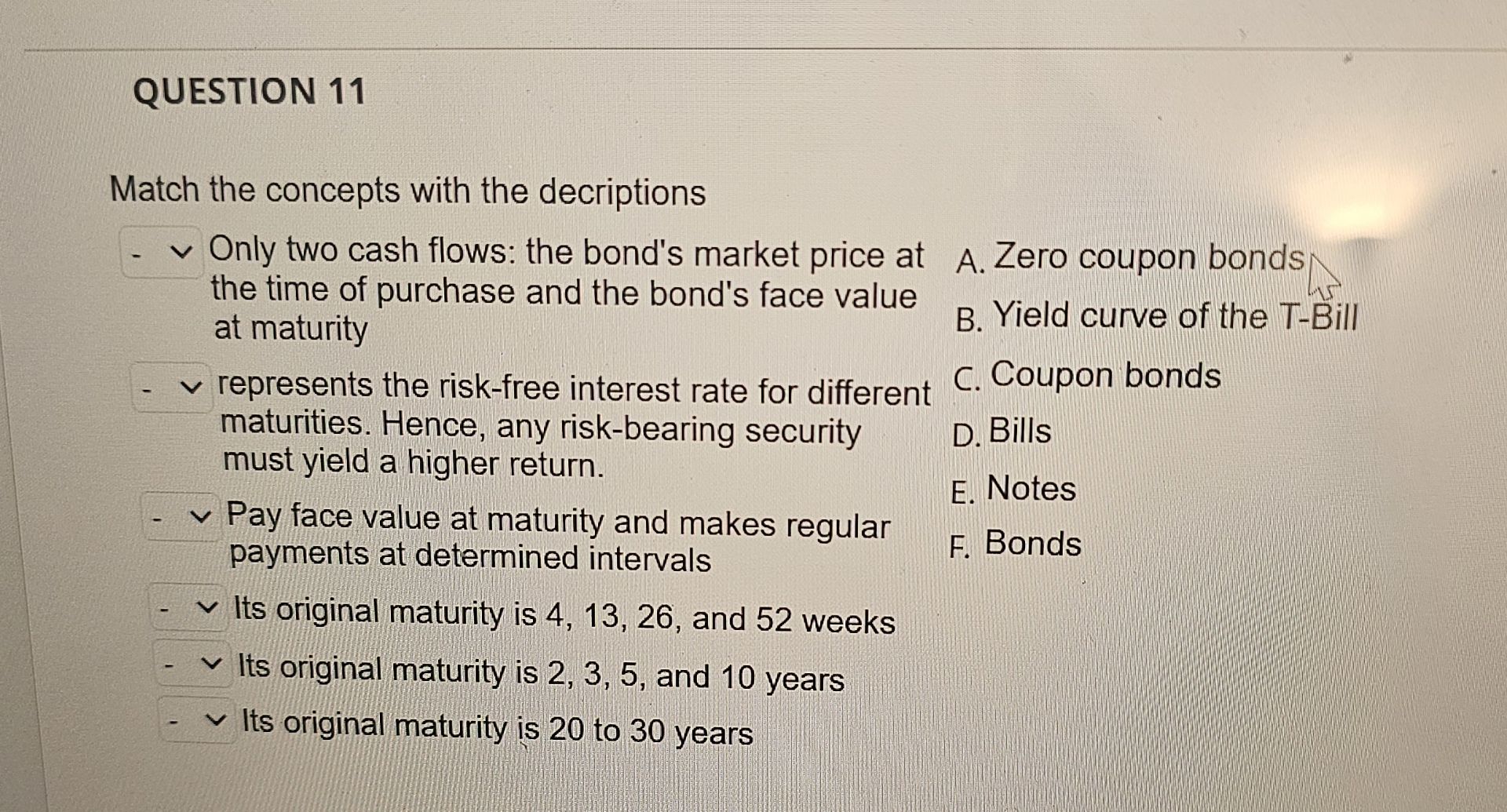 Solved QUESTION 11Match the concepts with the | Chegg.com