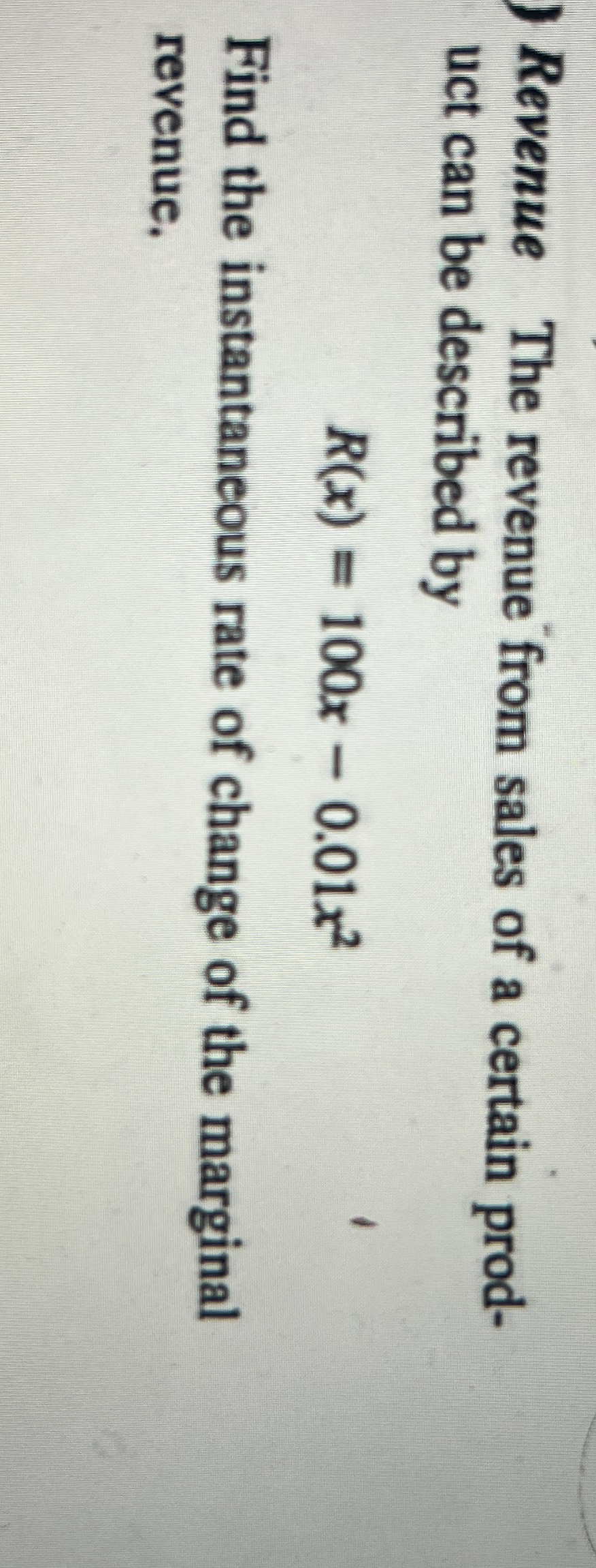 Solved Revenue The revenue from sales of a certain product | Chegg.com