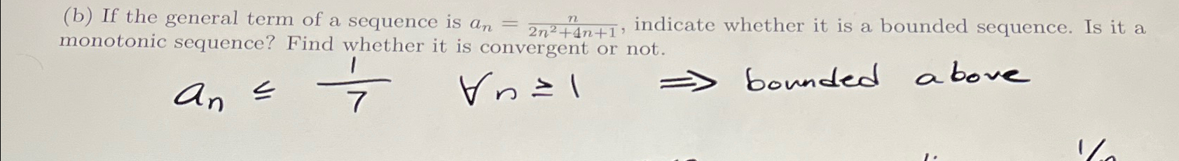 Solved (b) ﻿If the general term of a sequence is | Chegg.com