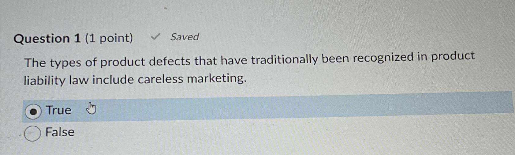 Solved Question 1 (1 ﻿point) ﻿SavedThe types of product | Chegg.com