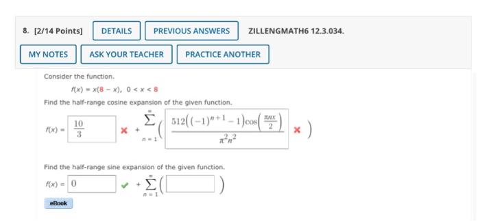 Solved Consider The Function F X X 8−x 0