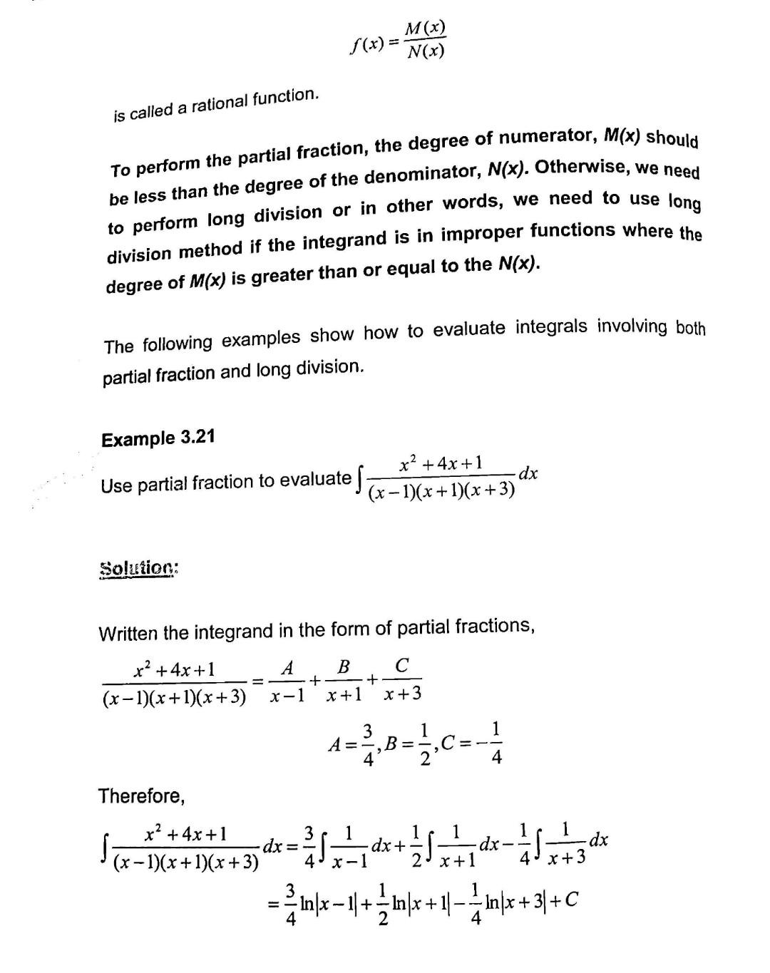 Solved d. Integration by Partial fraction Evaluate the | Chegg.com