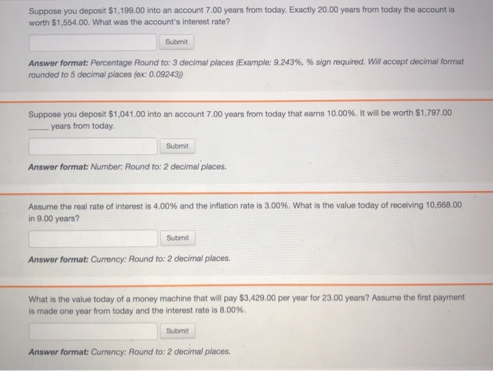 Solved Suppose you deposit $1,199.00 into an account 7.00 | Chegg.com Solved Suppose you deposit $1,199.00 into an account 7.00 | Chegg.com