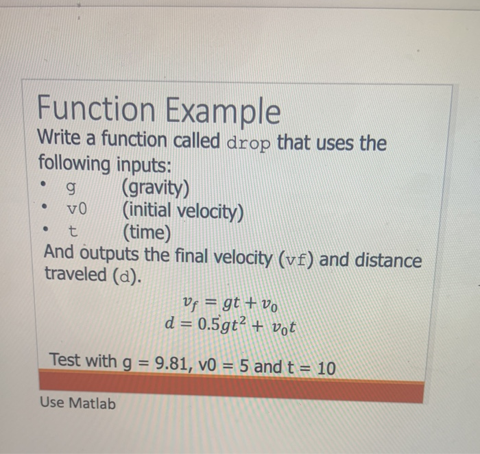 Solved Function Example Write a function called drop that | Chegg.com