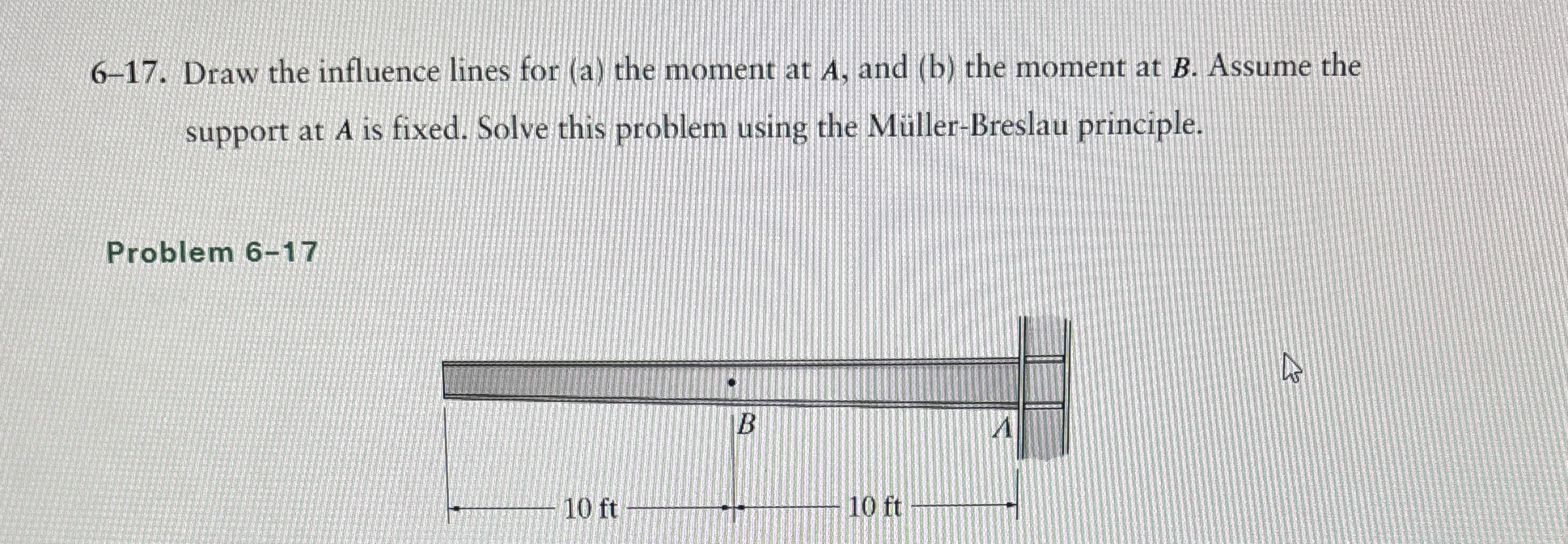 Solved 6-17. ﻿Draw the influence lines for (a) ﻿the moment | Chegg.com