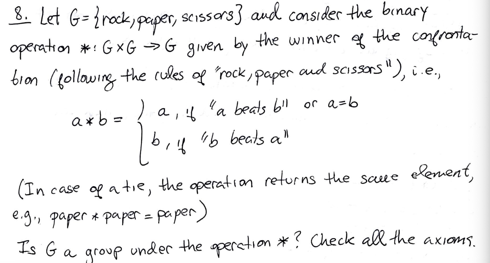 Solved Let rock, paper, scissors | Chegg.com