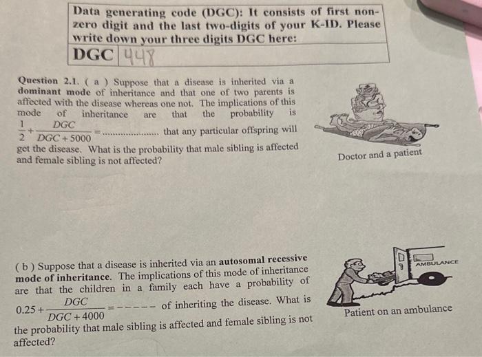 Solved Data generating code (DGC): It consists of first | Chegg.com