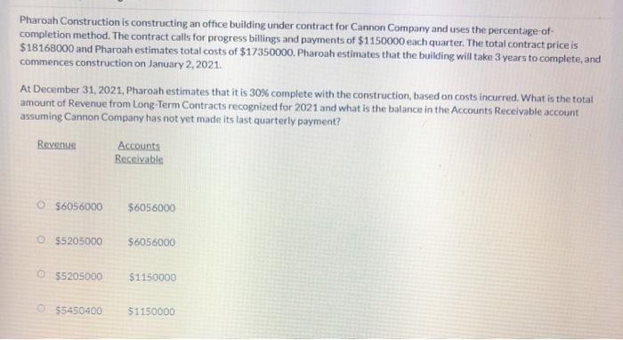 Solved Blossom Construction is constructing an office | Chegg.com