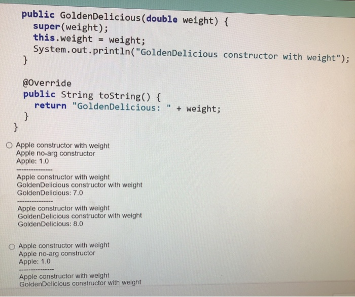 Solved QUESTION 1 Constructors are not inherited. True O | Chegg.com