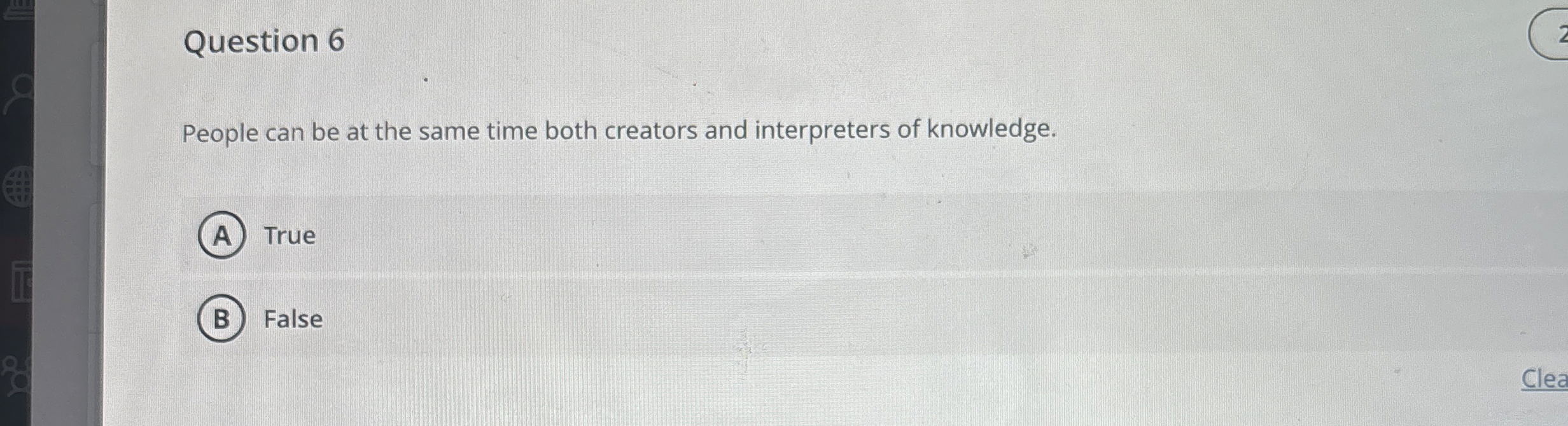 Solved Question 6People can be at the same time both | Chegg.com