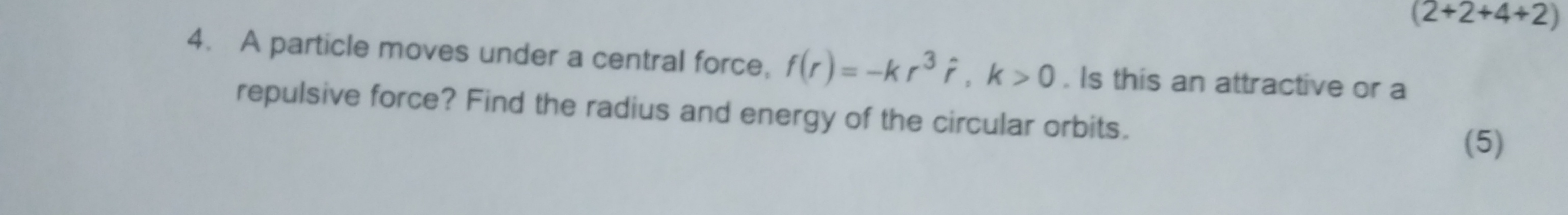 Solved A particle moves under a central force, | Chegg.com