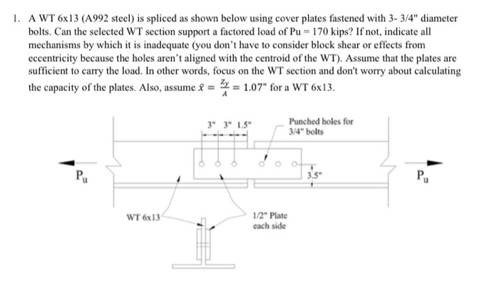 Solved A WT 6x13 (A992 steel) is spliced as shown below | Chegg.com