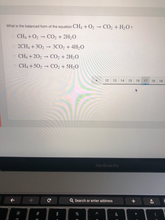 Solved What is the balanced form of the equation CH4 + 02 → | Chegg.com