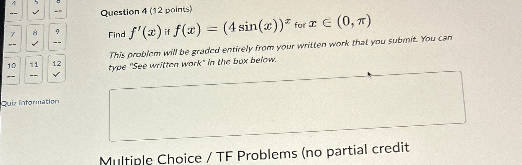 Solved Multiple Choice / ﻿TF Problems (no partial credit | Chegg.com