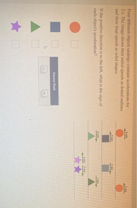 Solved 6 m 2 m Four different objects undergo constant | Chegg.com