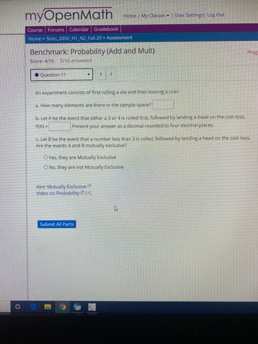 Solved myOpenMath Home | My Classes User Settings Log Out | Chegg.com