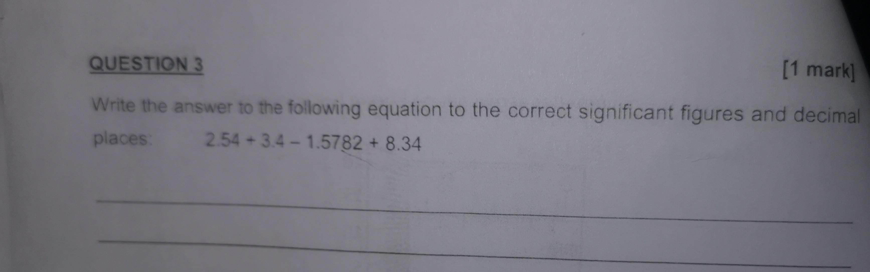 Solved Question 3write The Answer To The Following Equation 