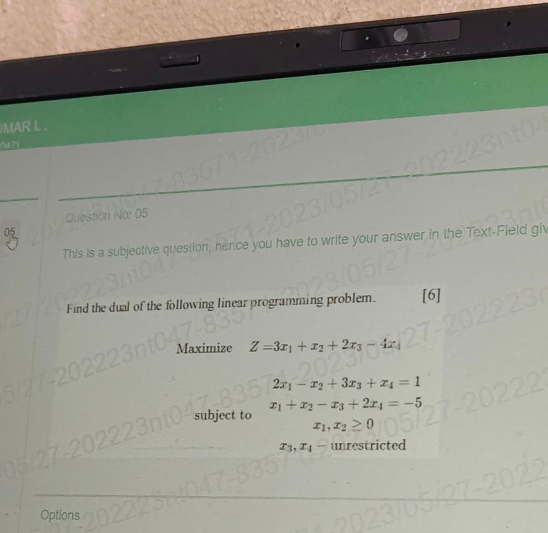 Solved Ouestion No: 0.5 This is a subjective quesion, nence | Chegg.com