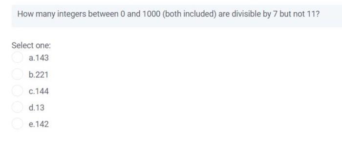 Solved How many integers between 0 and 1000 (both included) | Chegg.com