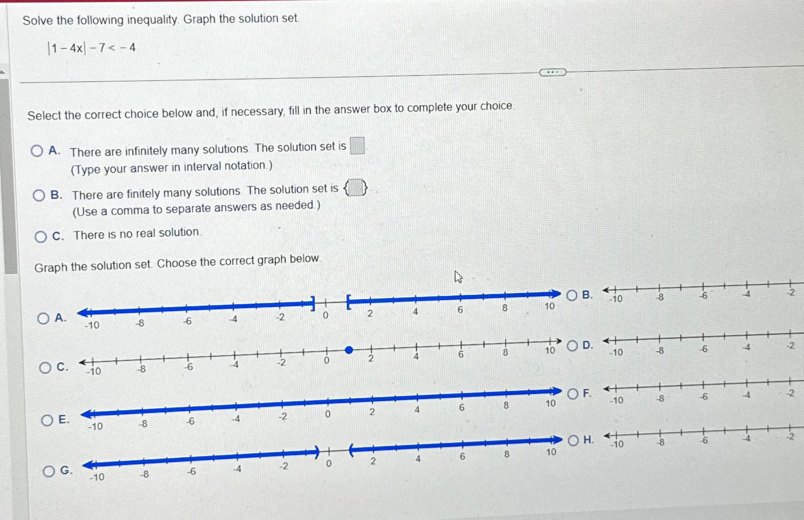 Solved Solve the following inequality. Graph the solution | Chegg.com