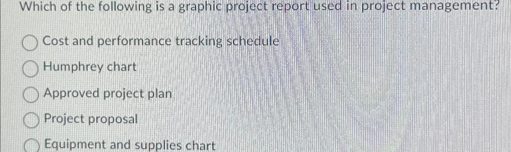 Solved Which of the following is a graphic project report | Chegg.com