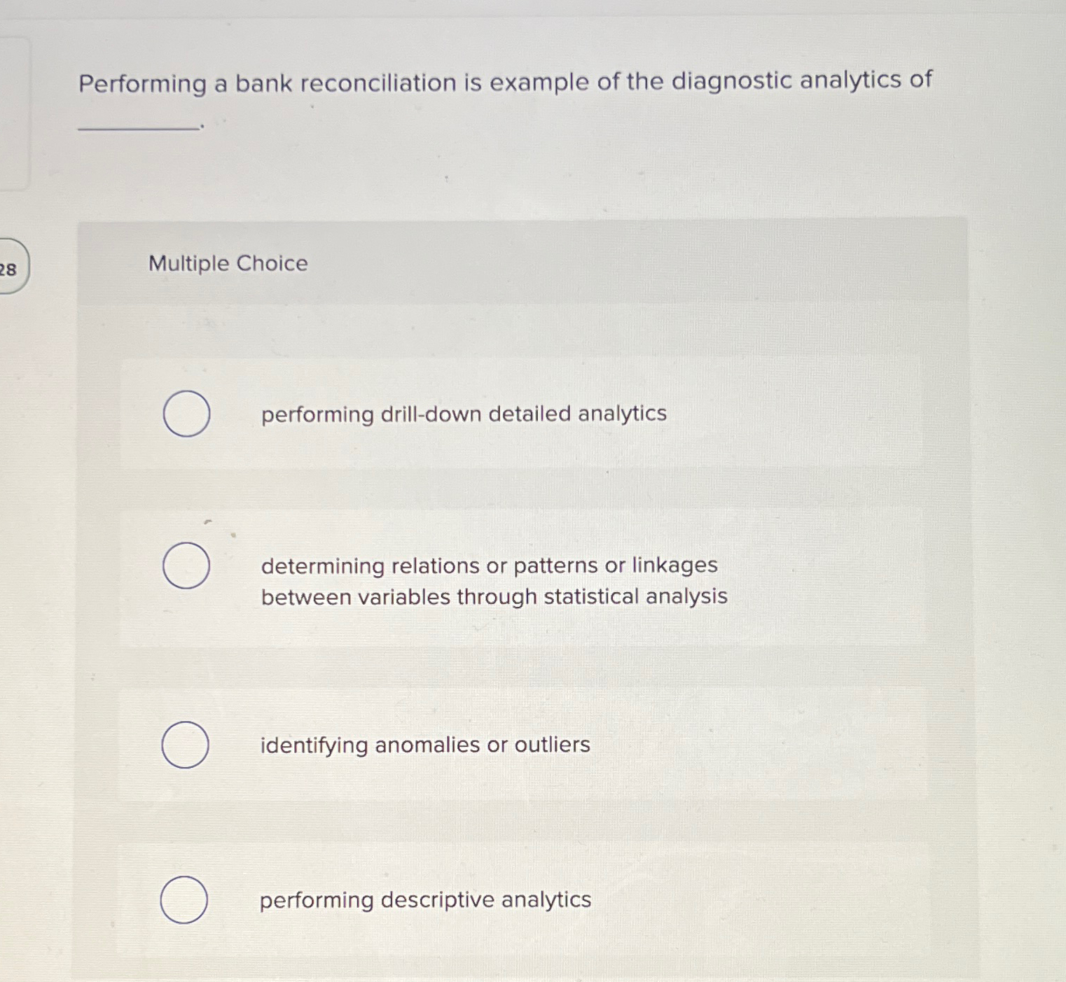 Solved Performing a bank reconciliation is example of the | Chegg.com