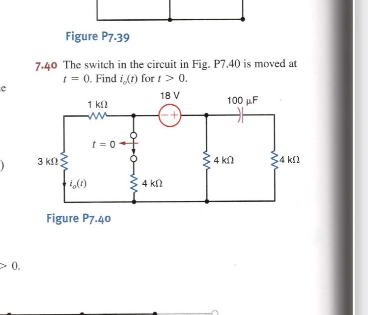Solved Figure P7.397.40 ﻿The switch in the circuit in Fig. | Chegg.com
