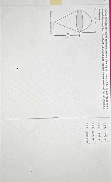 Solved Use two formulas for volume to find the volume of the | Chegg.com
