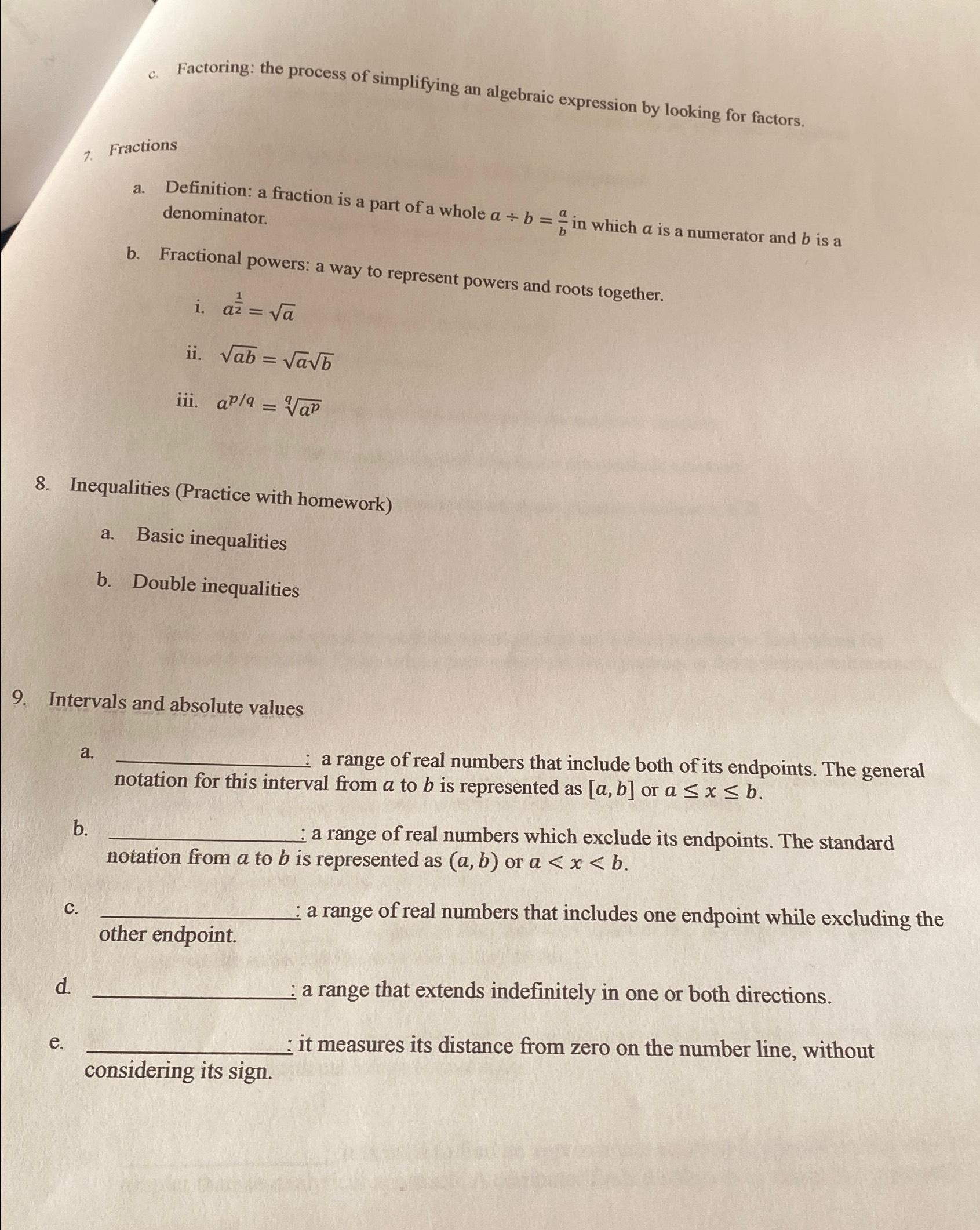 c. ﻿Factoring: the process of simplifying an | Chegg.com