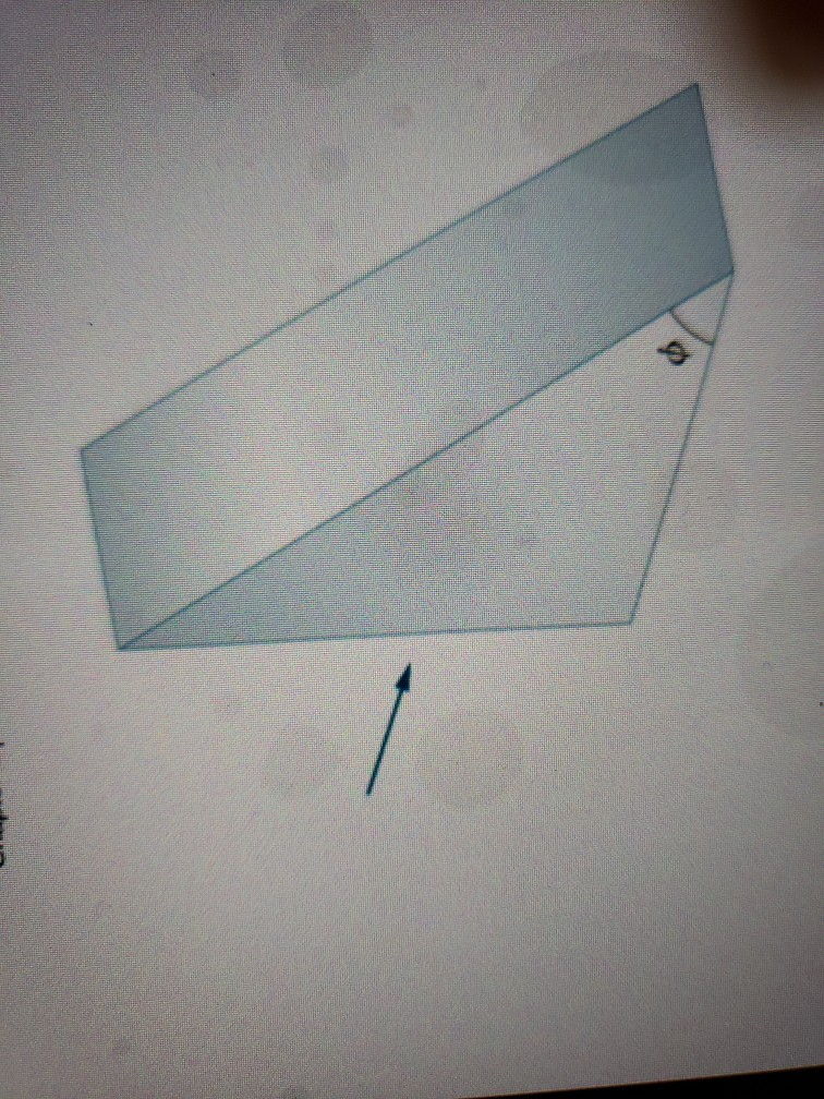 Solved 53. Light rays fall normally on the vertical surface | Chegg.com