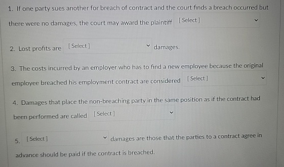 Solved If one party sues another for breach of contract and | Chegg.com