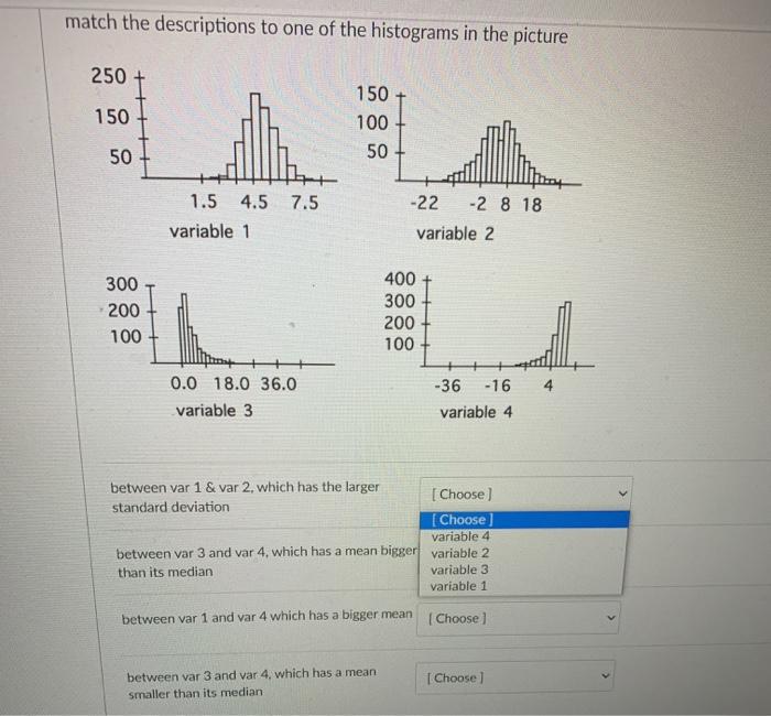 Solved Match the variable description with the likely shape | Chegg.com