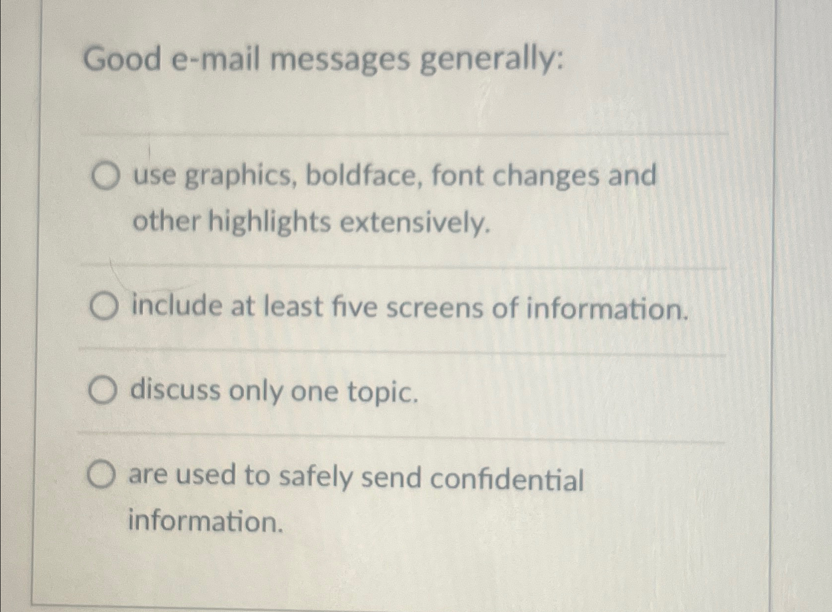 Solved Good E Mail Messages Generally Use Graphics