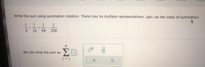 Solved Write the sum using summation notation. There may be | Chegg.com