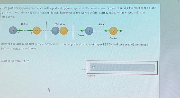 Solved Two particles approach each other with equal and | Chegg.com