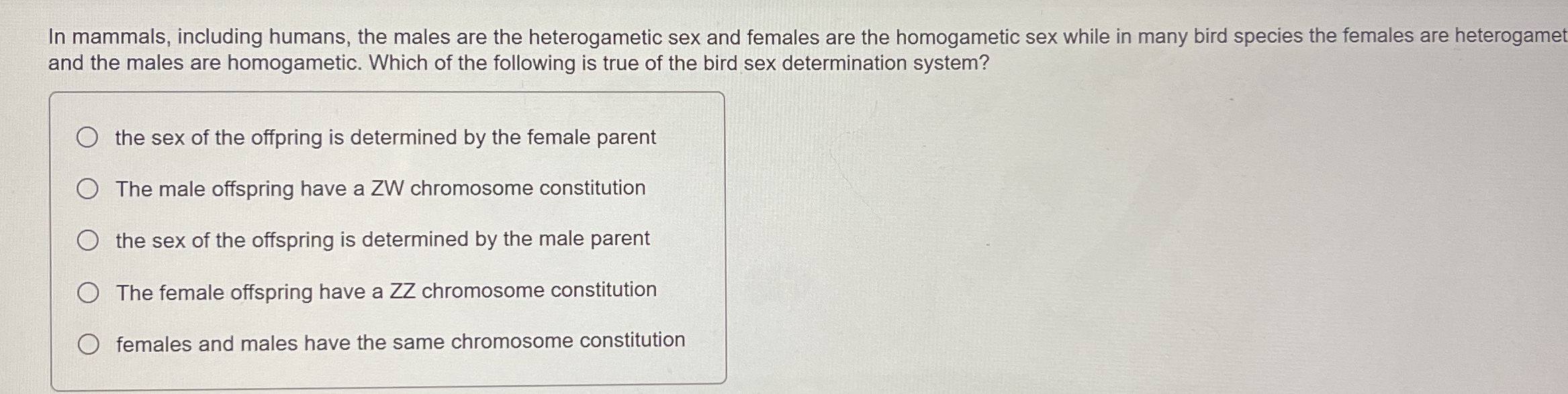 Solved In mammals, including humans, the males are the | Chegg.com