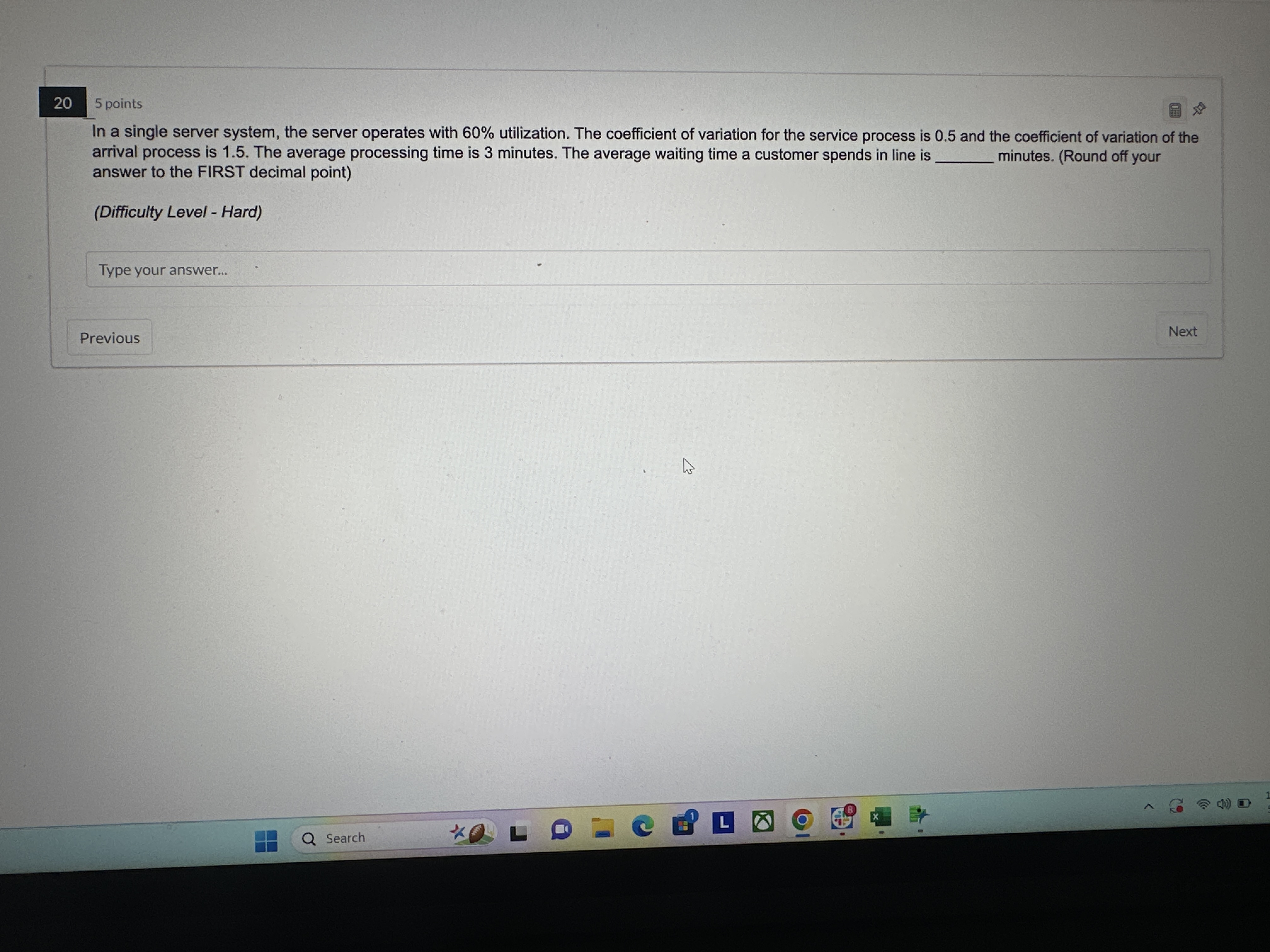 Solved In A Single Server System The Server Operates With